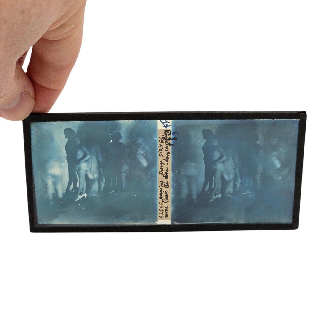 French Nude Glass Slide – Alger Casino Troupe Paris Revue Stereoscope ...