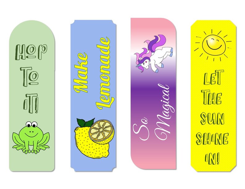 Cute Positive Affirmations Printable Bookmarks Set of 4 Book Lover Gift ...