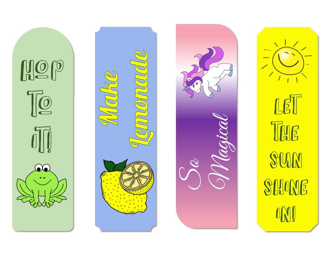 Cute Positive Affirmations Printable Bookmarks Set of 4 Book Lover Gift ...