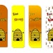 Bee Positive Cute Affirmations Printable Bookmarks Set of 4 Book Lover ...