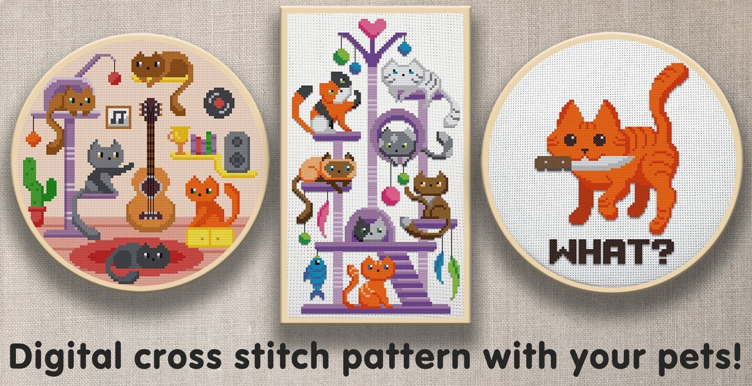 Custom Modern Cross Stitch Pattern, Cute Pattern, Custom Design With ...