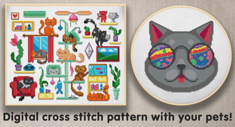 Custom Modern Cross Stitch Pattern Cute Pattern Custom - Etsy