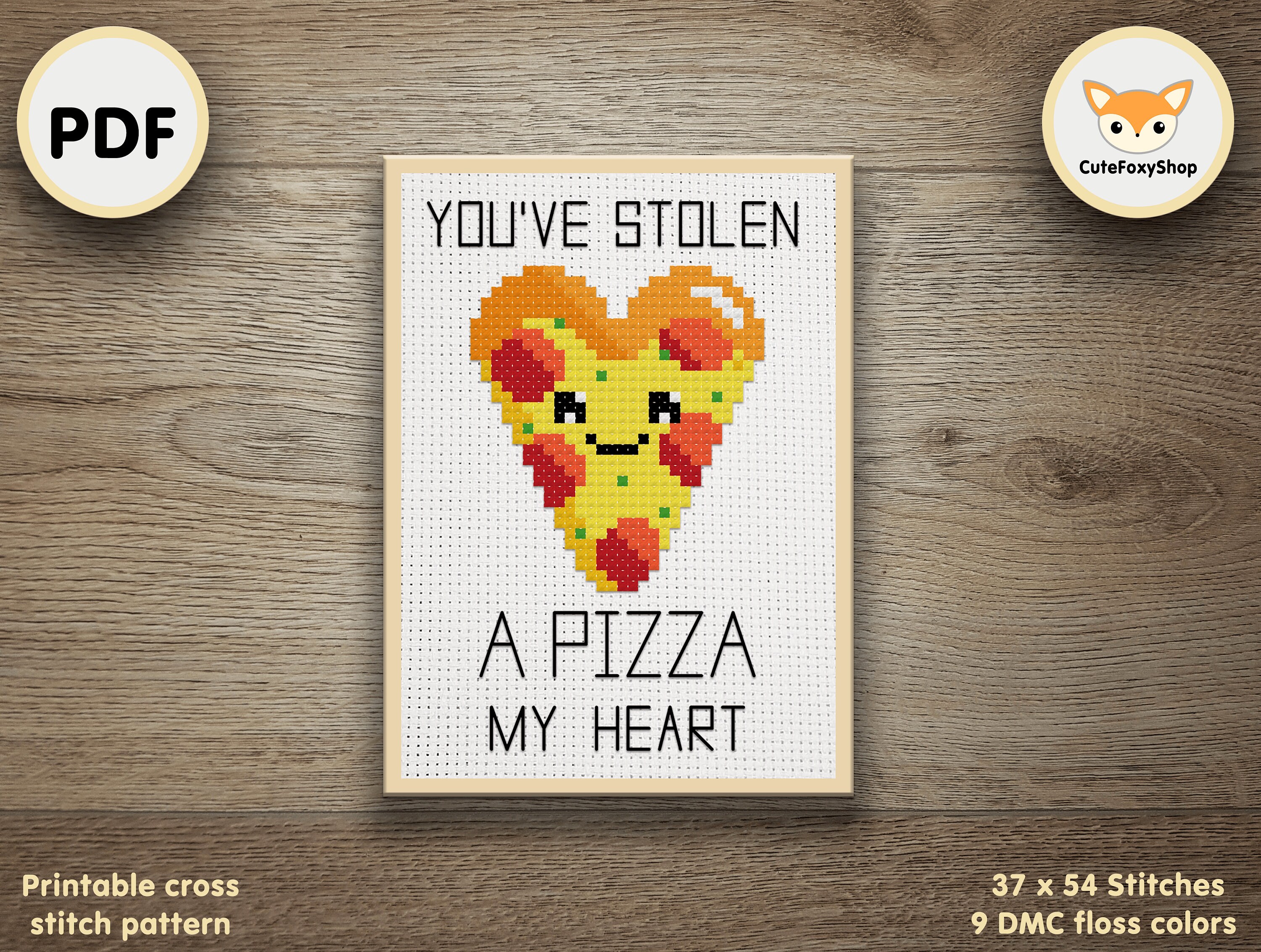 Pizza Modern Cross Stitch Pattern Youve Stolen a Pizza My - Etsy