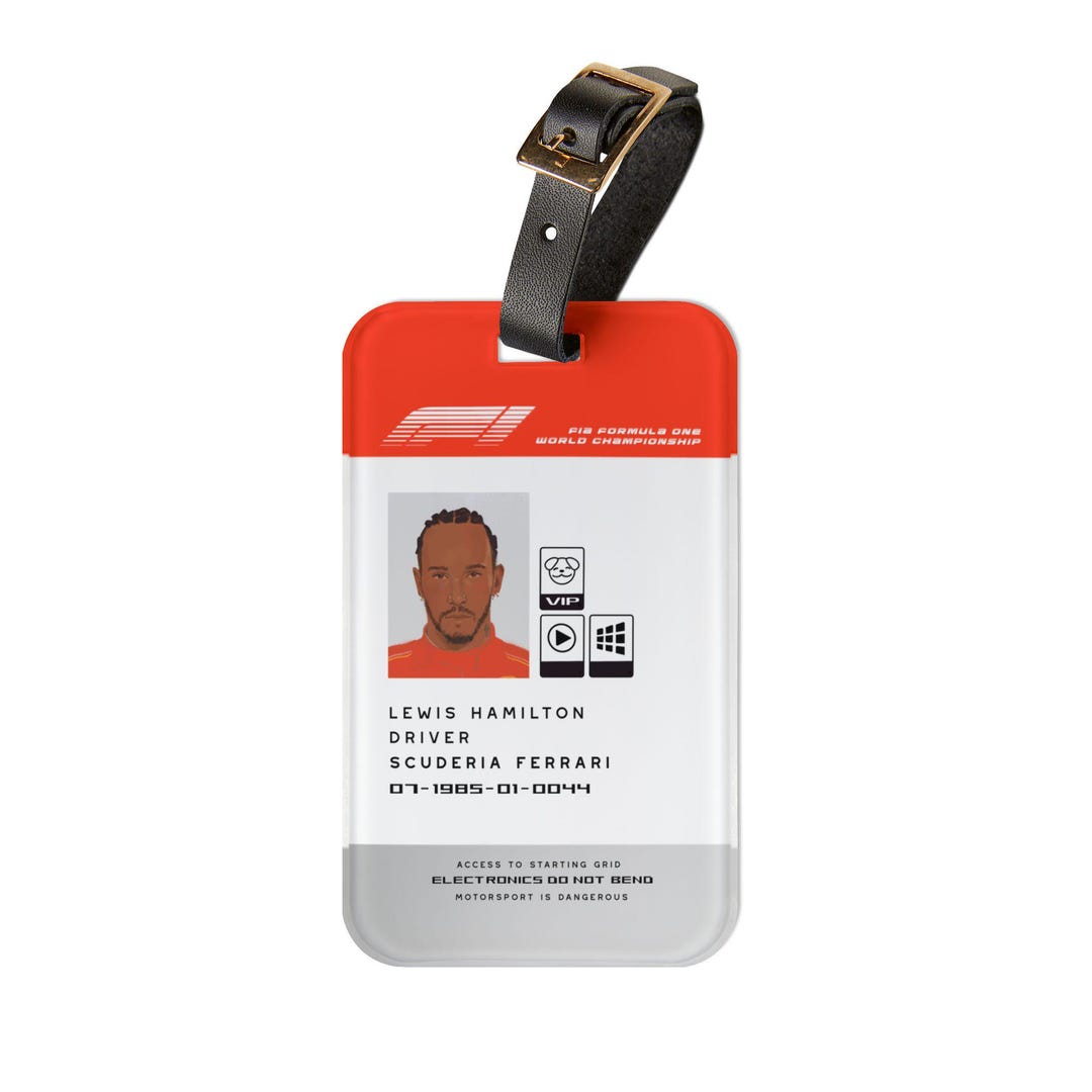 Lewis Hamilton Ferrari Personalized Luggage Tag - Travel Accessory for ...