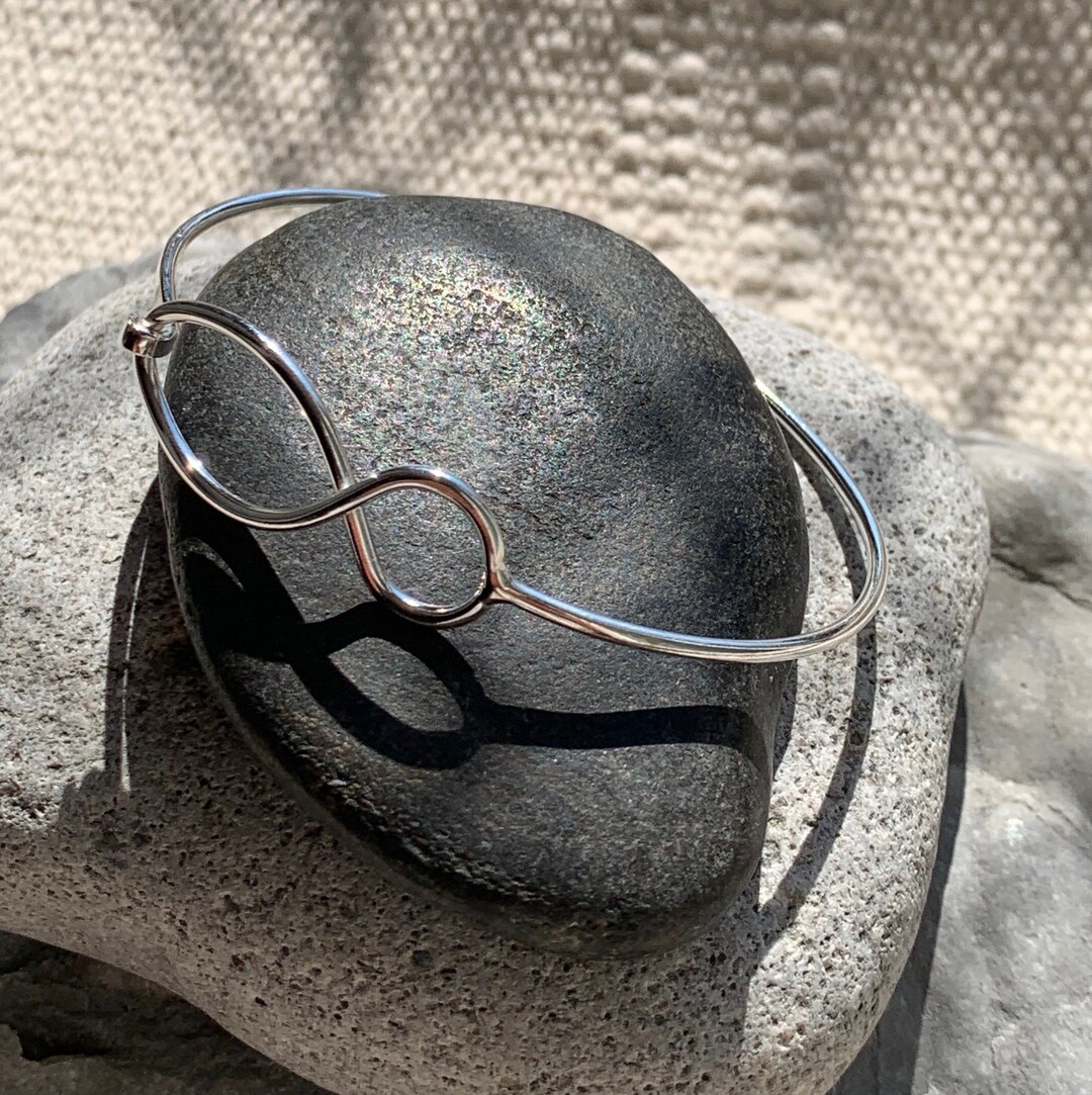 925 Silver Infinity Bangle Bracelet Women's Infinity Bracelet Sterling Silver 925 Infinity ...