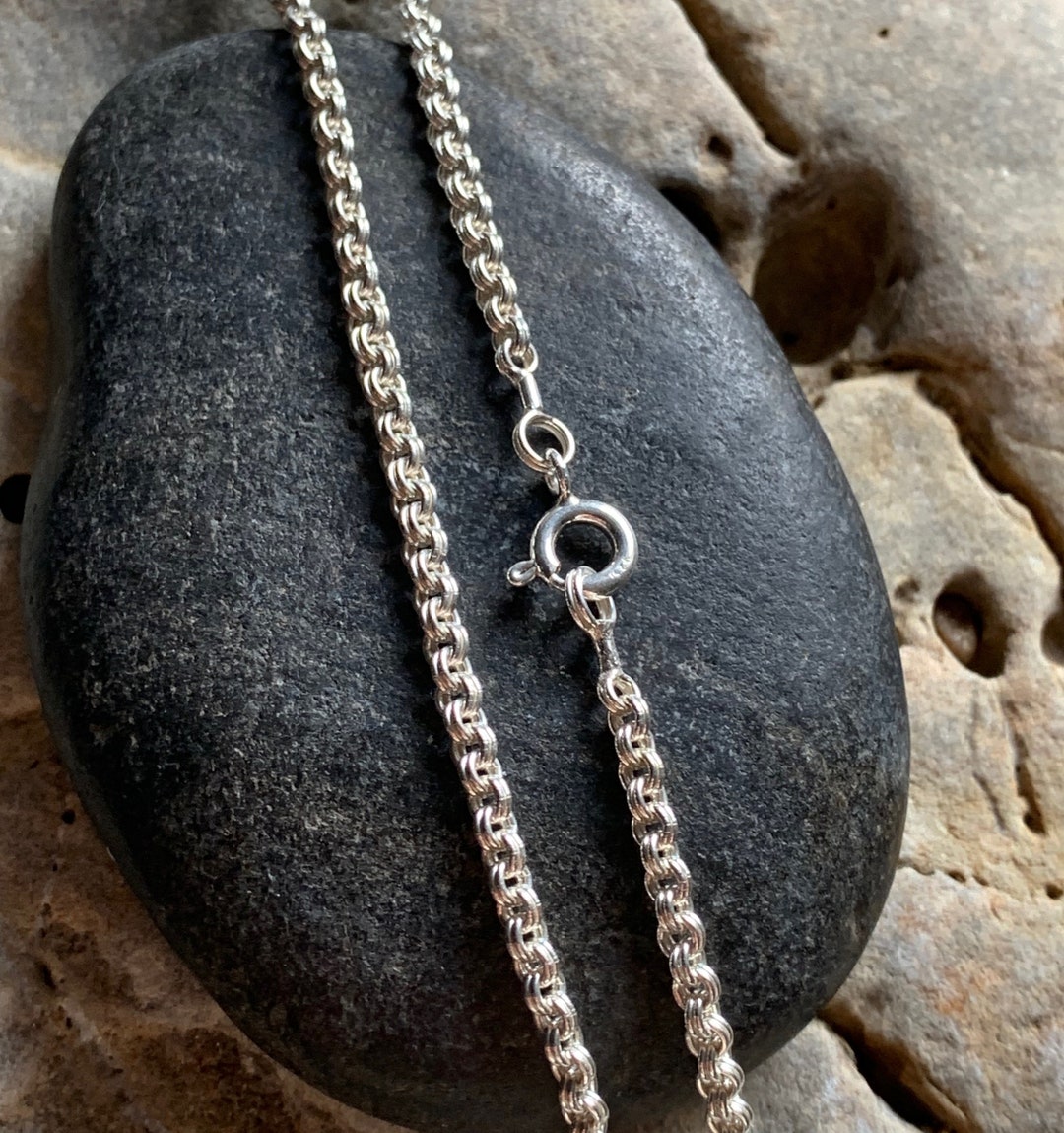 Sterling Silver 925 Stamped Chain – Solid Silver Chain – 41 Cm Choker ...
