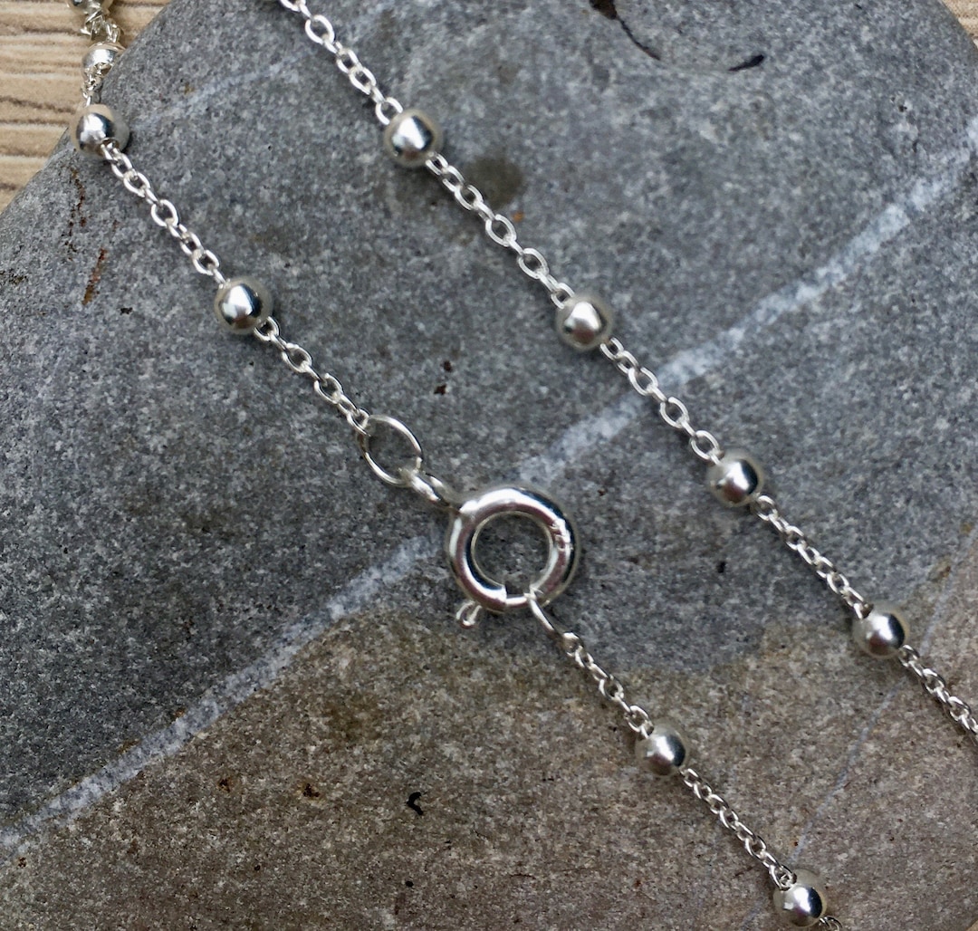 925 Silver Ball Chain, Solid Silver Necklace With Balls, Solid Silver ...