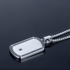 Engraved Steel Bar Necklace: Personalized Name Tag, Men's Gift - Etsy