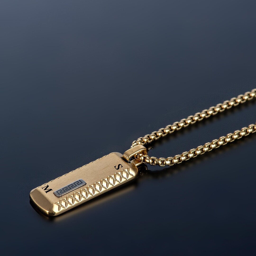 Personalized Steel Bar Necklace: Custom Engraved Bullion Pendant ...