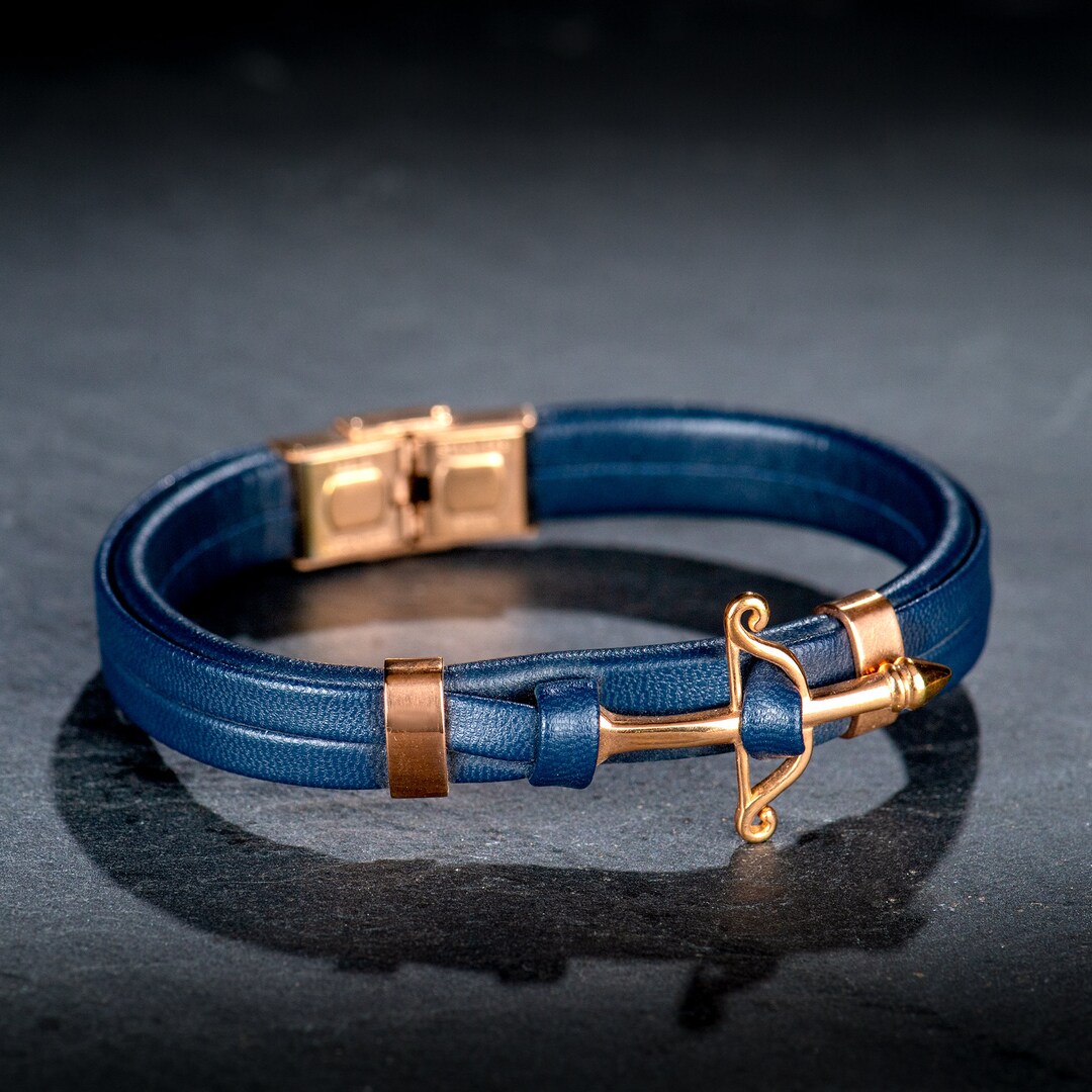 Father's Day Gift,arrow Pattern Bracelet,leather and Steel Bracelets ...