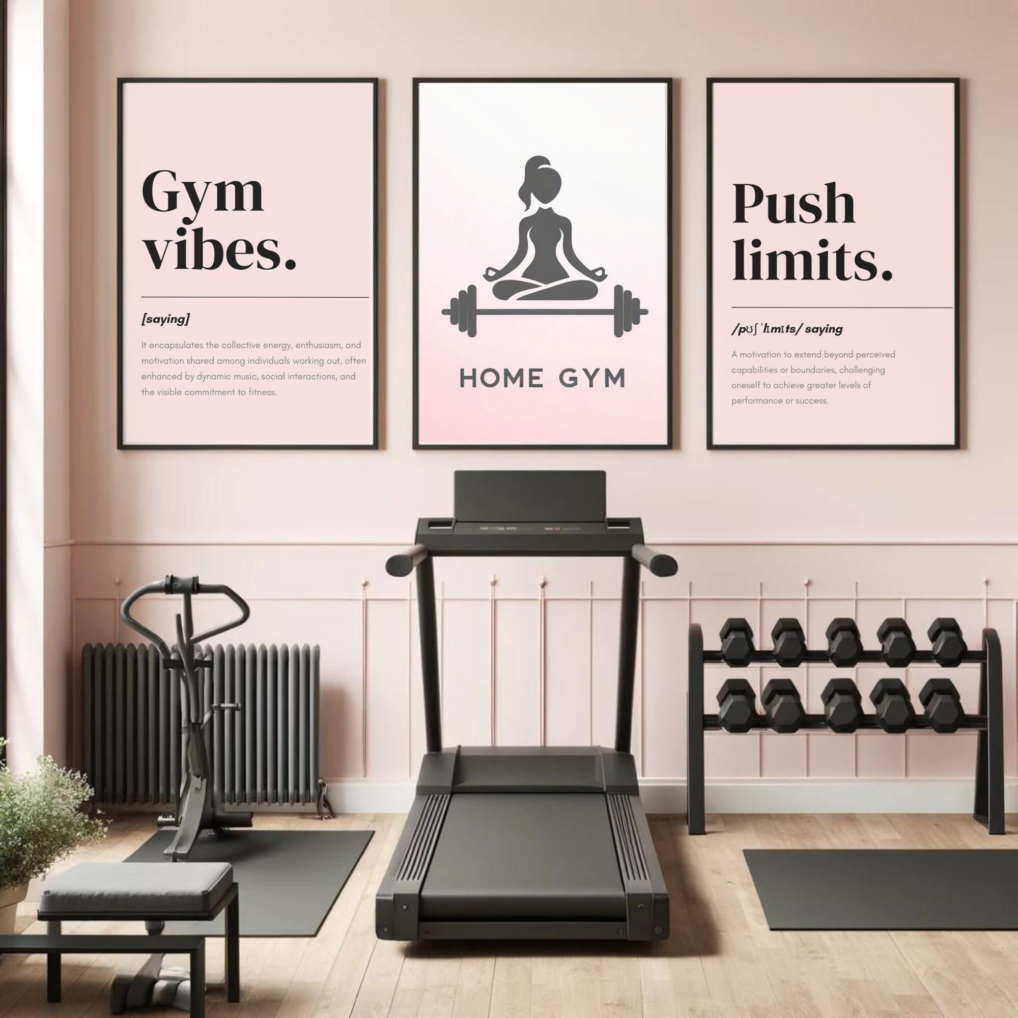 Girl Home Gym Wall Art Set of 16 Download Fitness Art, Motivational ...