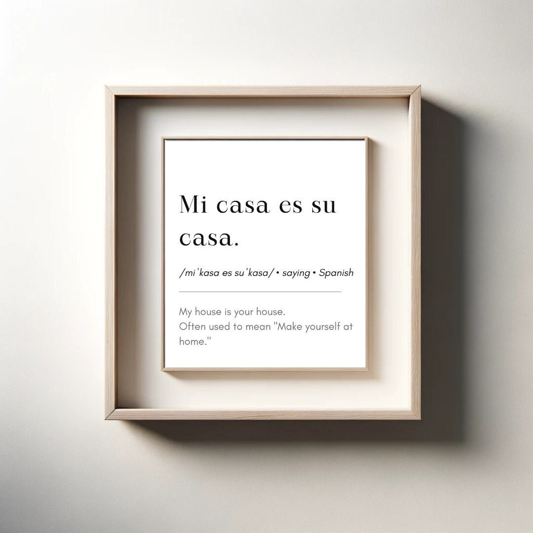 Spanish Definition Prints: Minimalist Wall Art (digital Download Set of ...