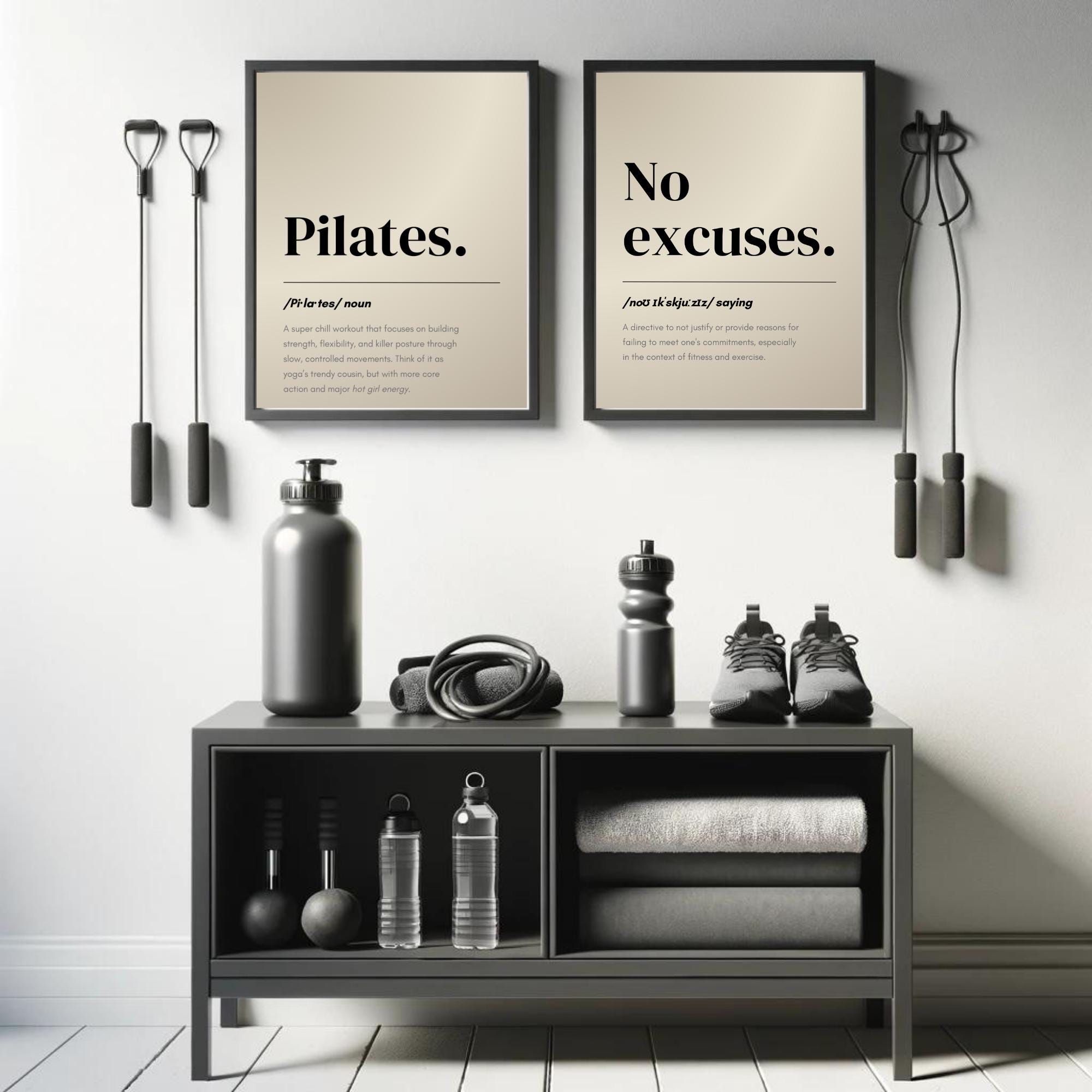 Neutral Girl Home Gym Wall Art Set of 30+ Bundle Motivational Poster ...