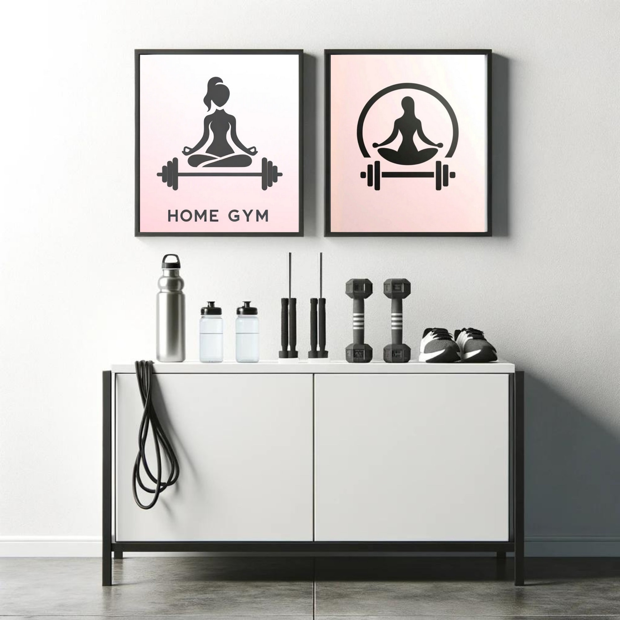 Girl Home Gym Wall Art Set of 16 Download Fitness Art, Motivational ...