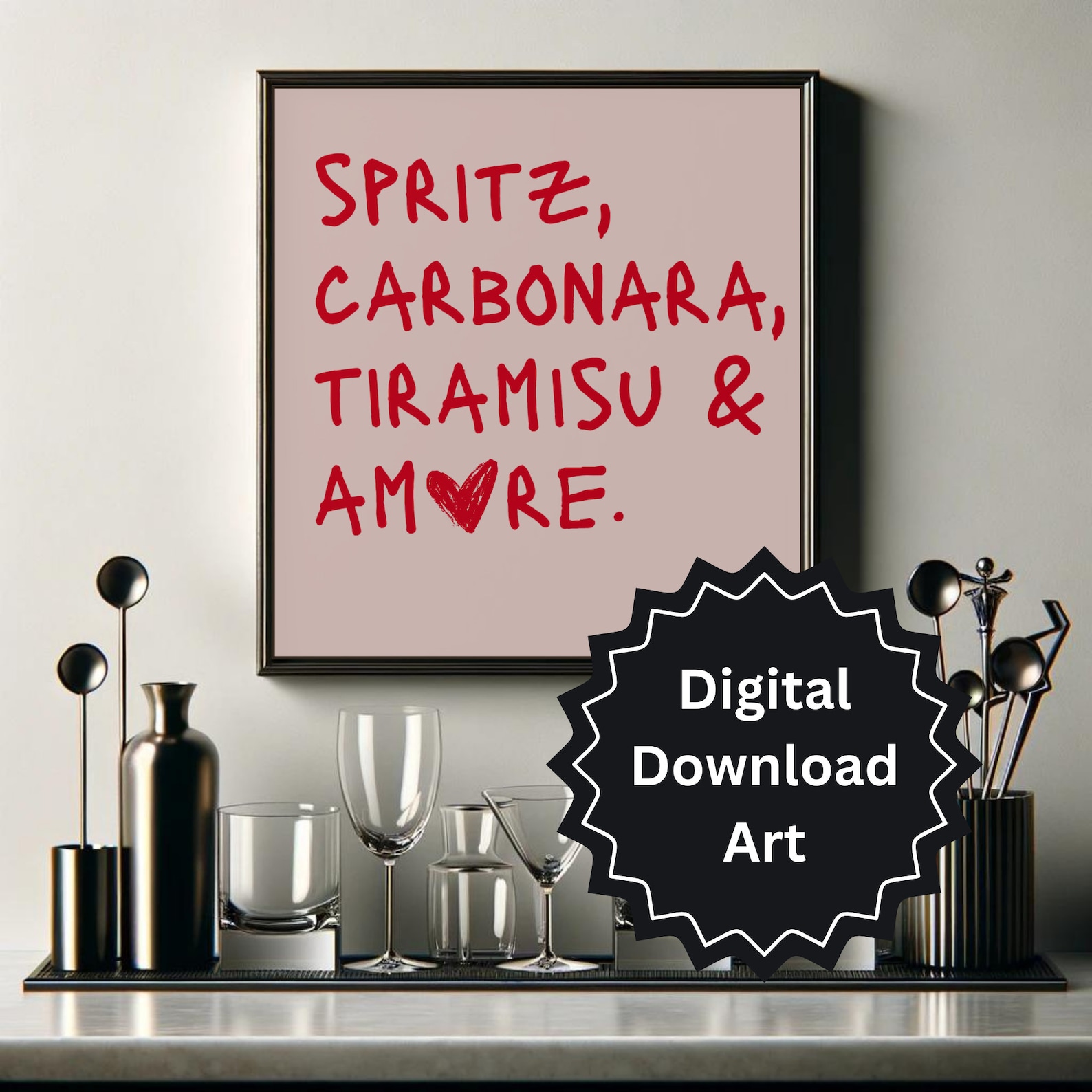 Italian Amore Quote Print Printable Italian Wall Decor Italian Gifts ...
