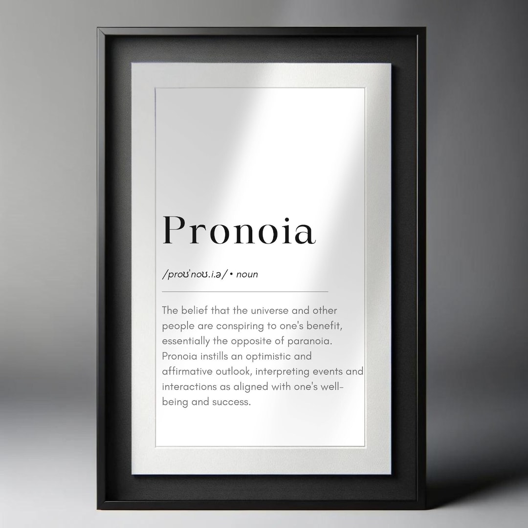 Pronoia Definition Set Wall Art, Positive Mindset, Inspirational Quotes ...