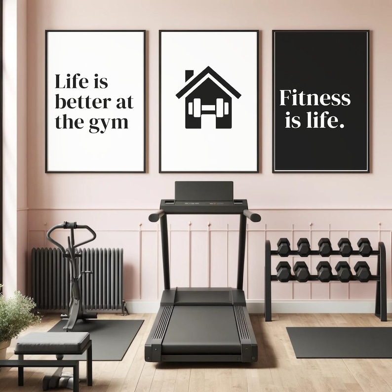 Home Gym Wall Art Set: Fitness Motivation Posters (digital Download ...