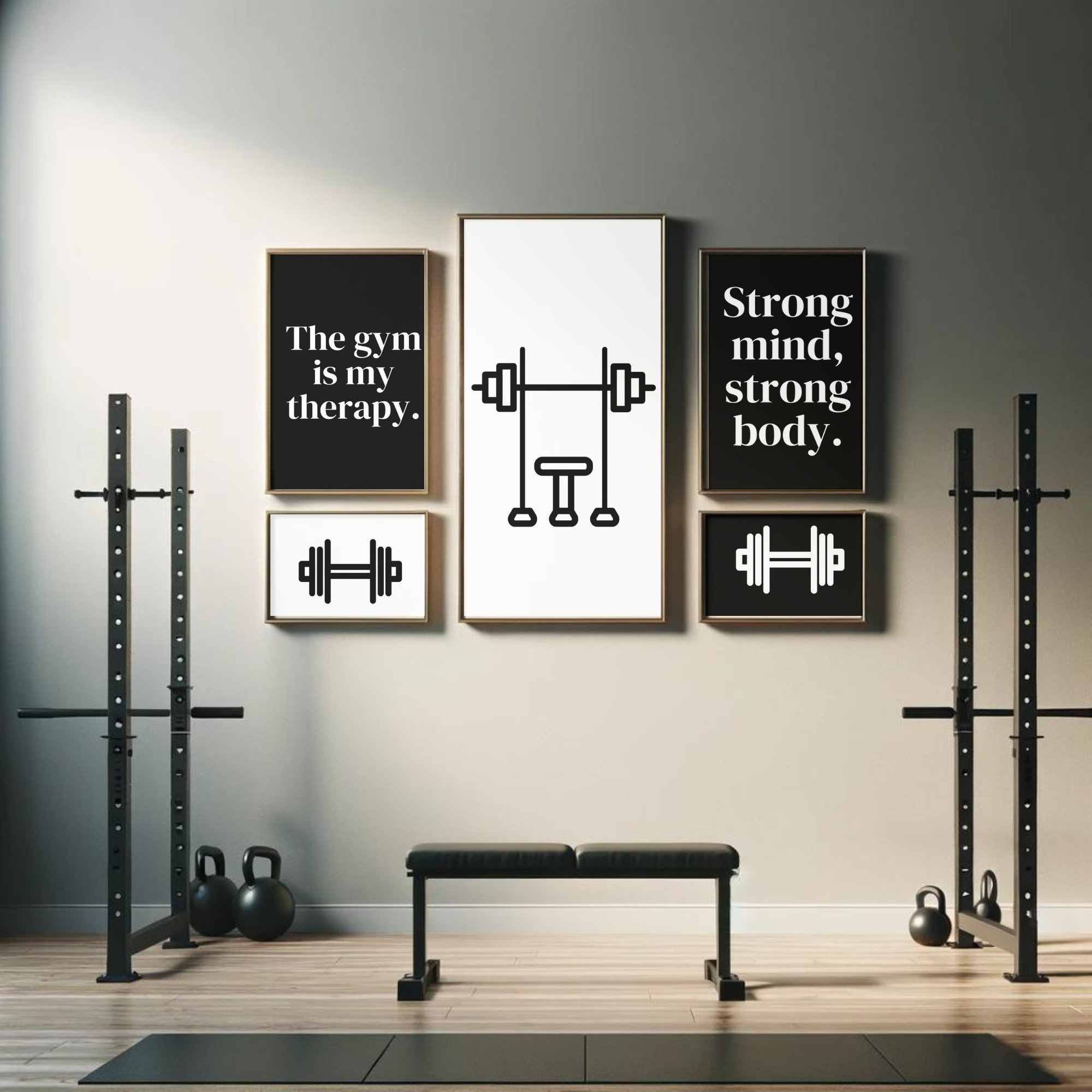 Home Gym Wall Art Set of 20, Fitness Art, Motivational Poster, Home Gym ...