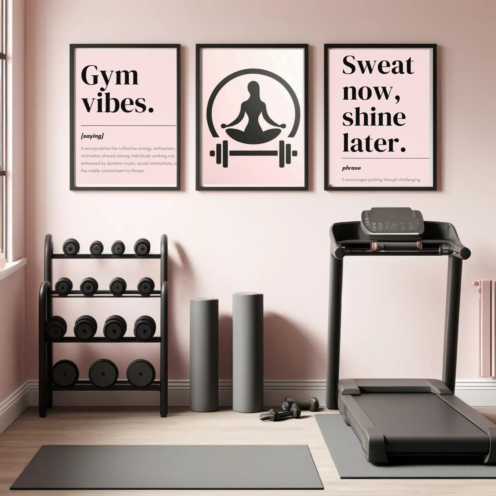 Pink Gym Wall Art Bundle: 16+ Fitness Motivation Posters for Gym Decor ...