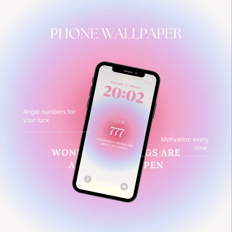 Phone Wallpapers Set of 3, Angel Numbers Aura, Minimalist Motivational ...