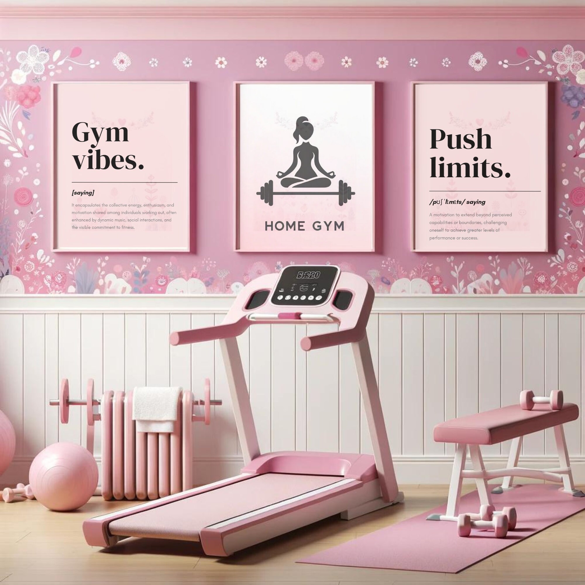 Girl Home Gym Wall Art Set of 16 Download Fitness Art, Motivational ...