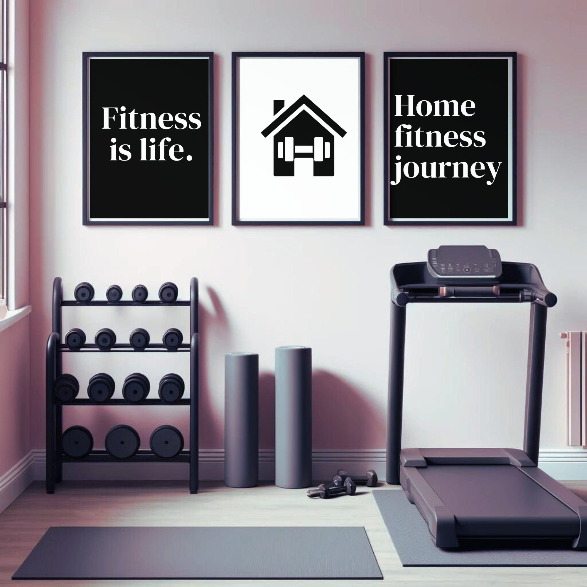 Home Gym Wall Art Set of 20, Fitness Art, Motivational Poster, Home Gym ...