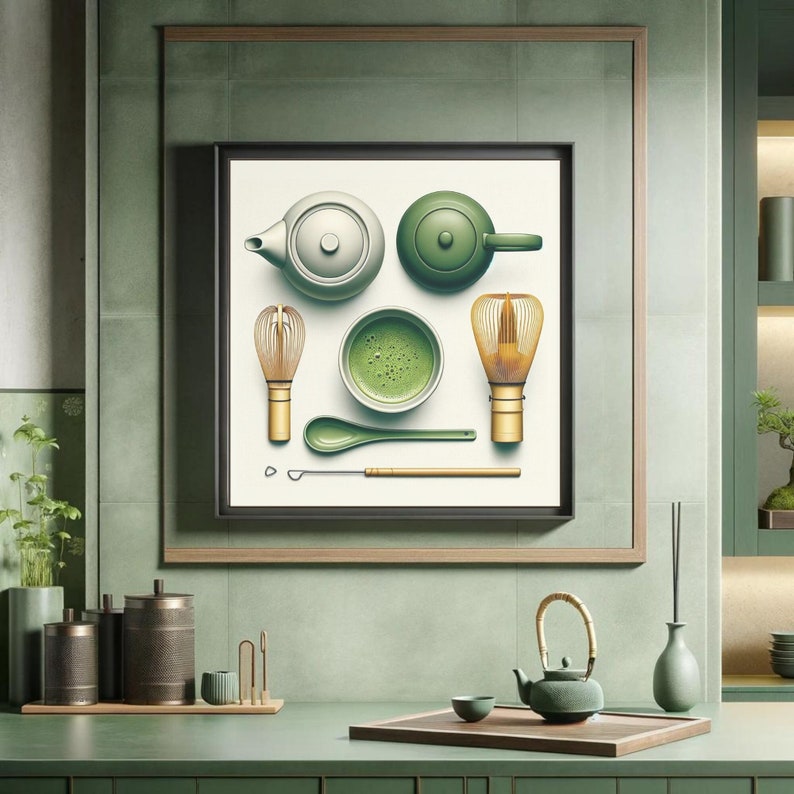 Japandi Matcha Tea Poster, Kitchen Poster, Digital Product, Print Wall ...