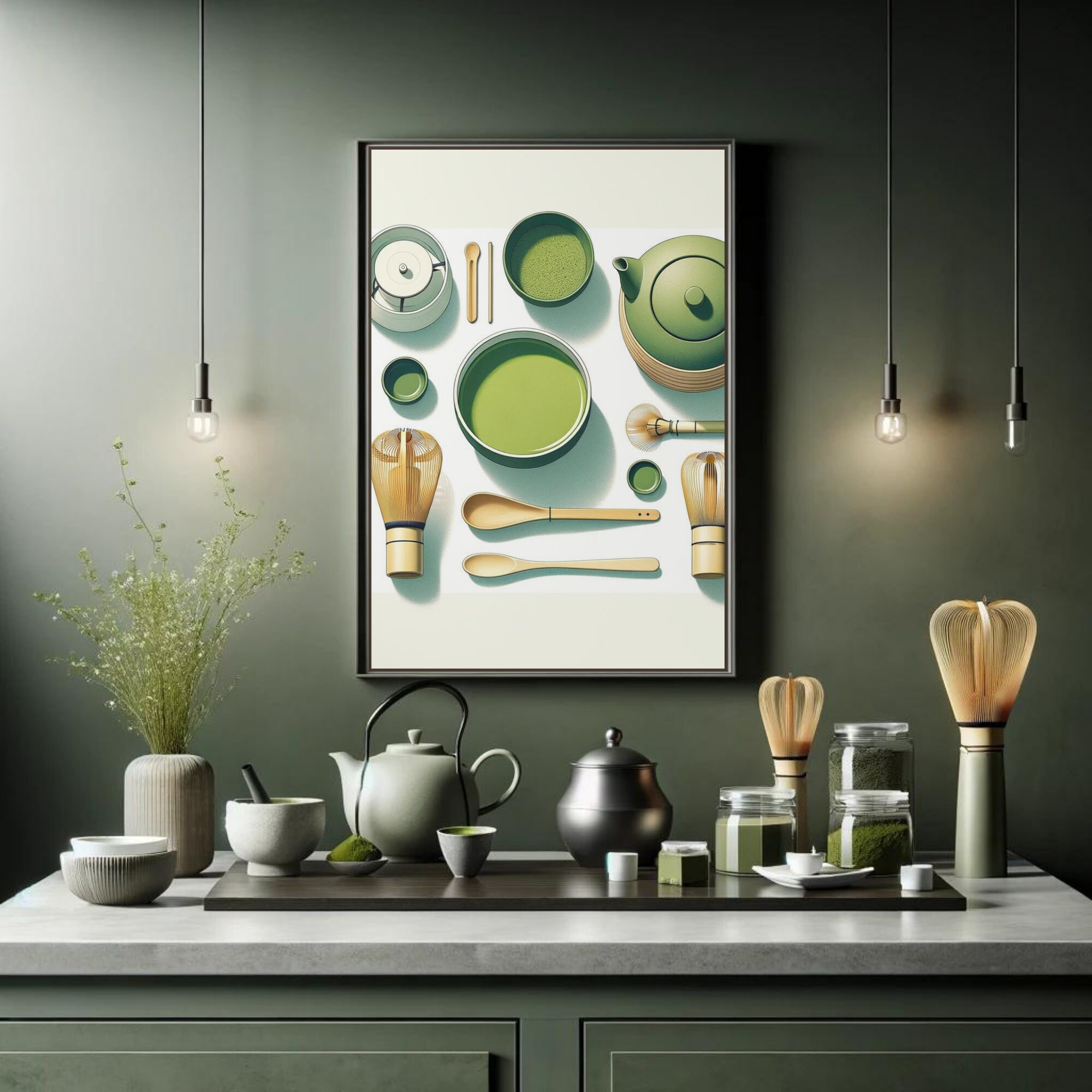 Japandi Matcha Tea Poster, Kitchen Poster, Digital Product, Print Wall ...