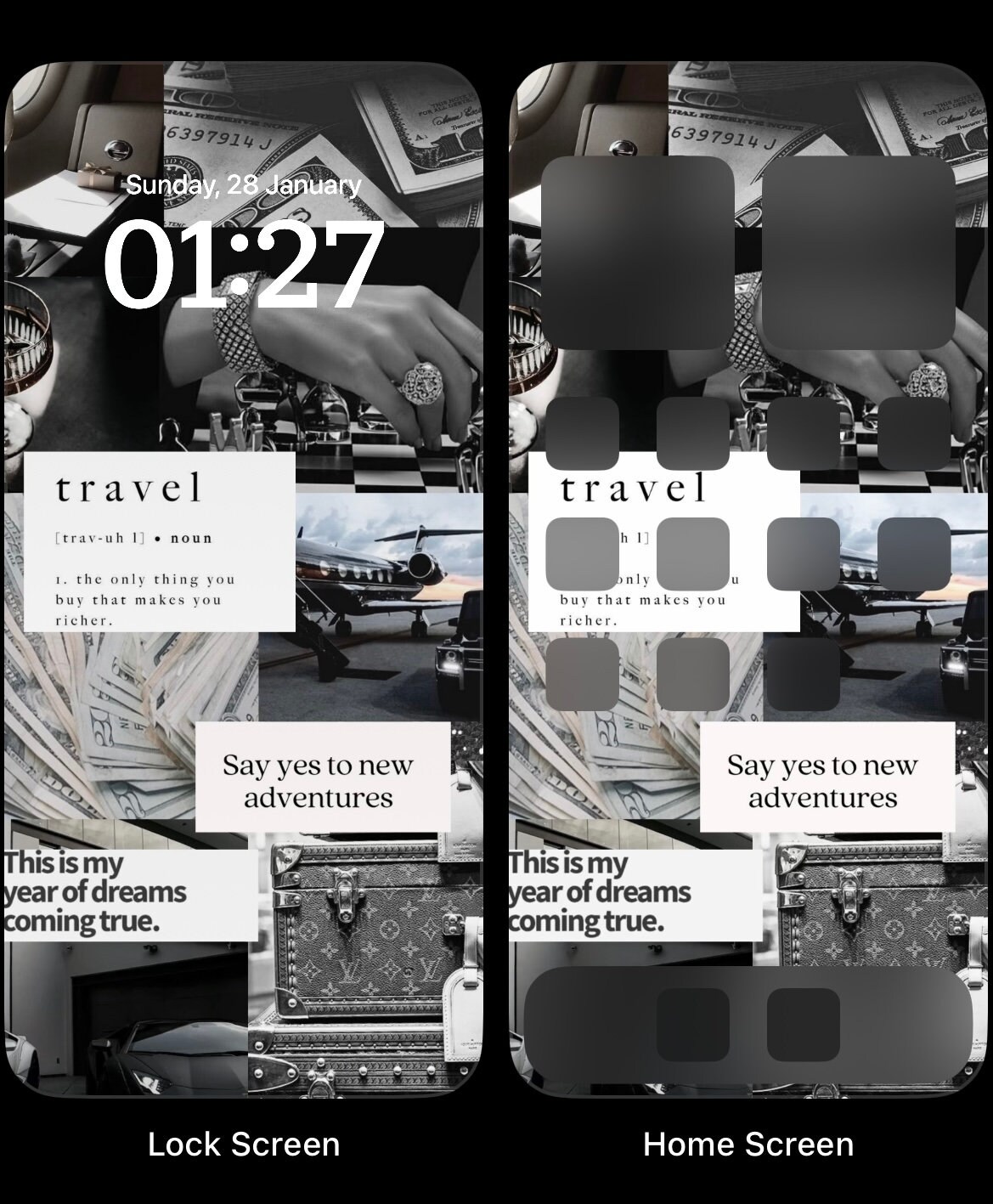 Manifestation Vision Board Money Phone Wallpaper, Luxury Aesthetics for ...