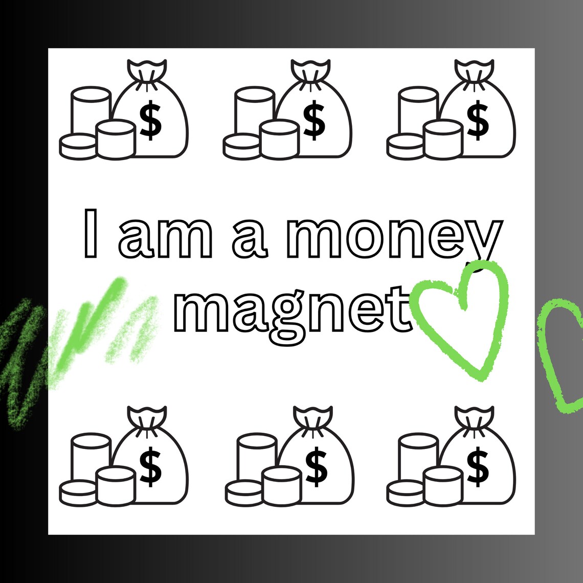 Money Affirmations Coloring 16 Pages Download, Rich Art, Luxury Art ...