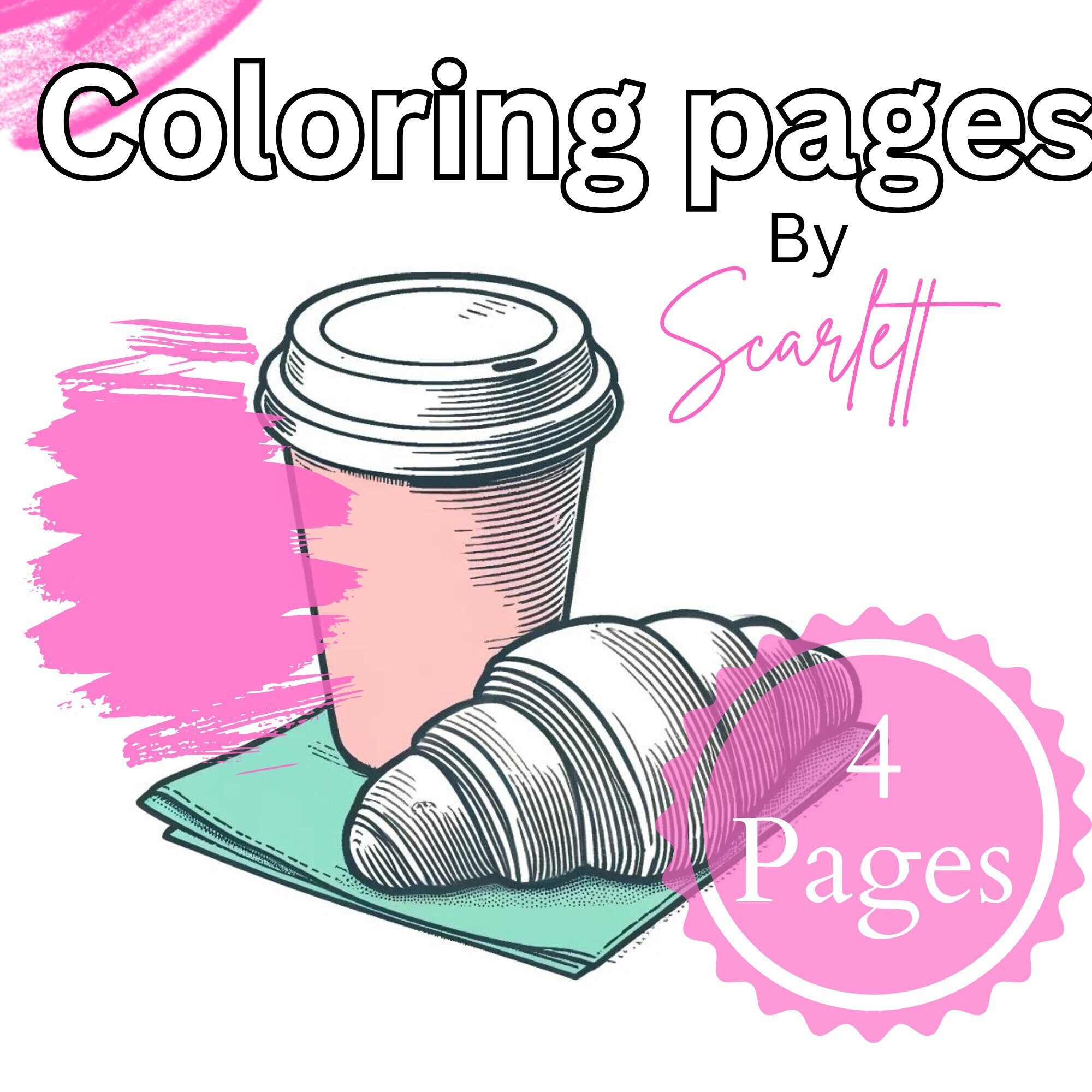Girl Coloring Pages 6 Set Bundle, Fashion Illustration Art (PDF ...