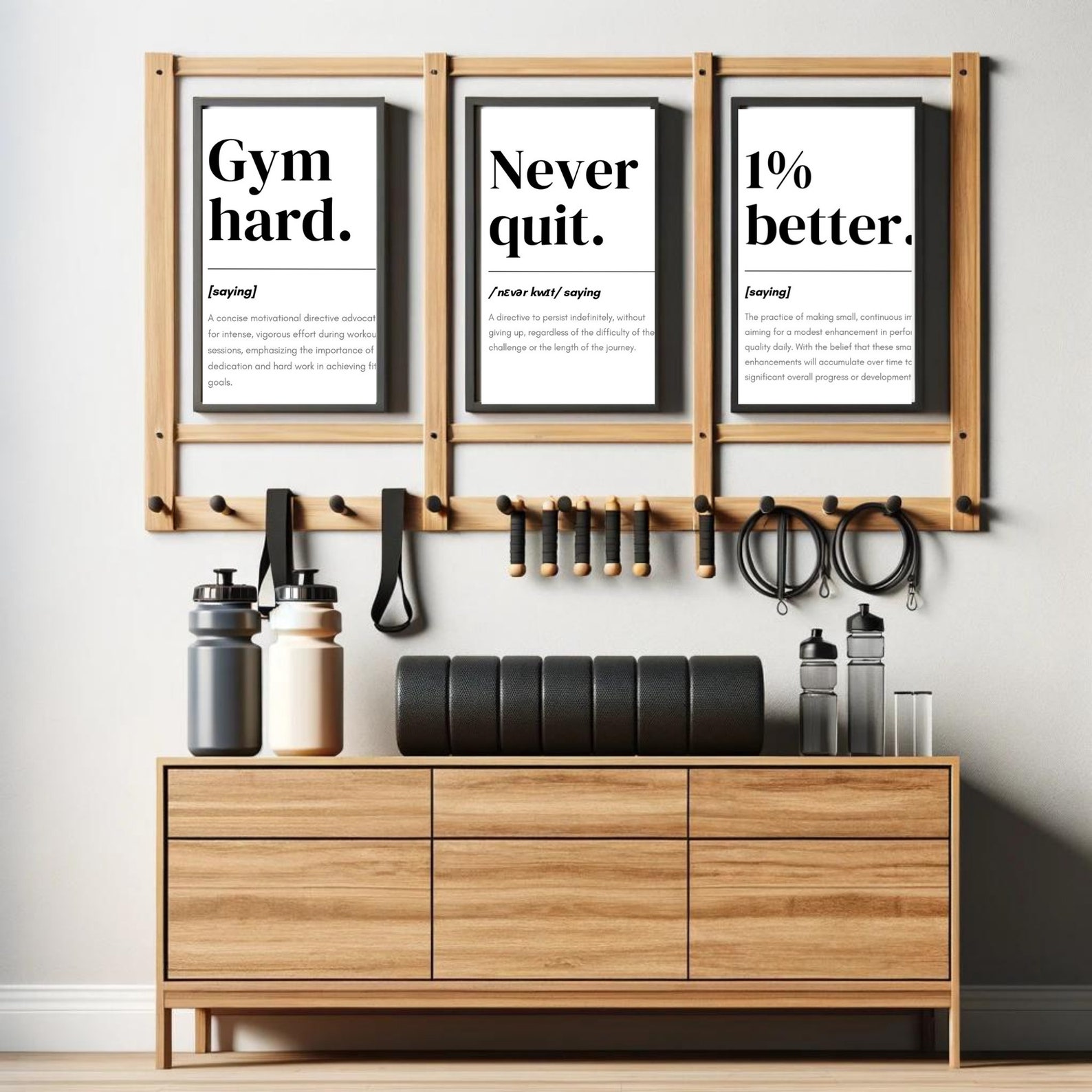 Home Gym Wall Art Set of 16, Fitness Art, Motivational Poster, Home Gym ...