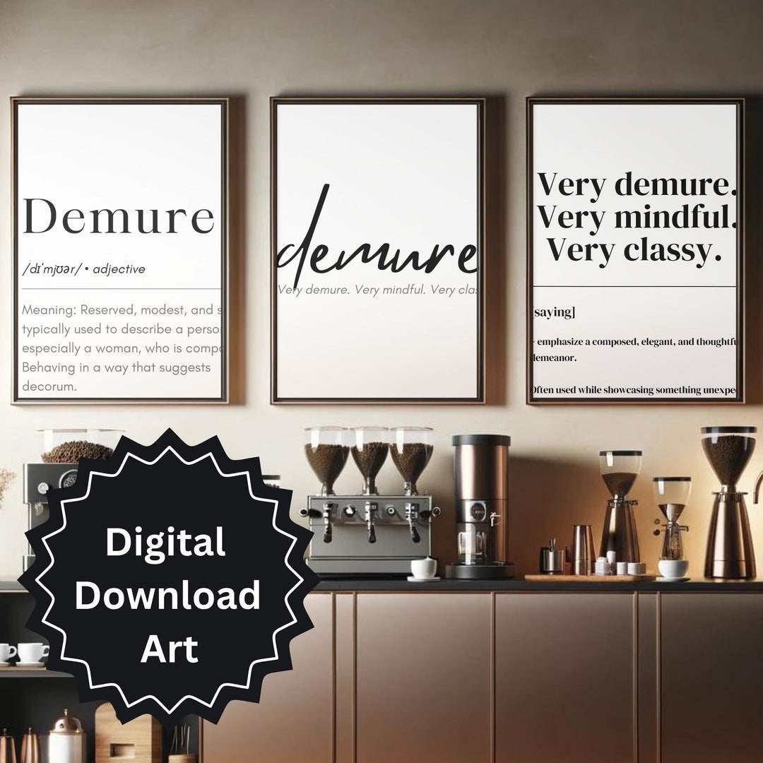 Demure Definition Print, Funny Tiktok Trend, Minimalist Wall Art ...