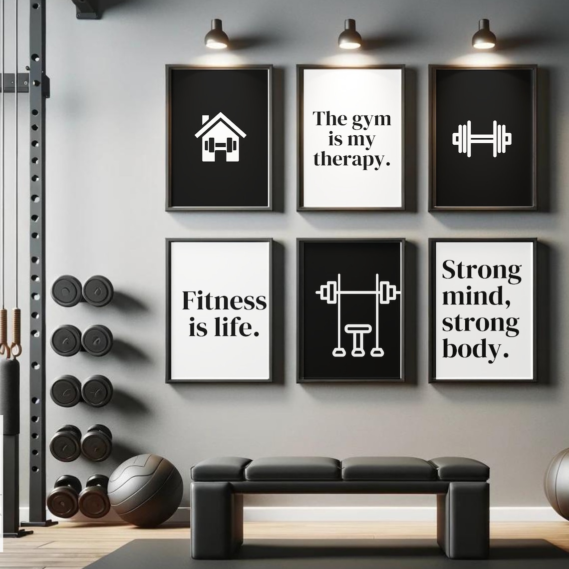 Home Gym Wall Art Set 20 Bundle, Fitness Art, Gym Poster, Home Gym ...