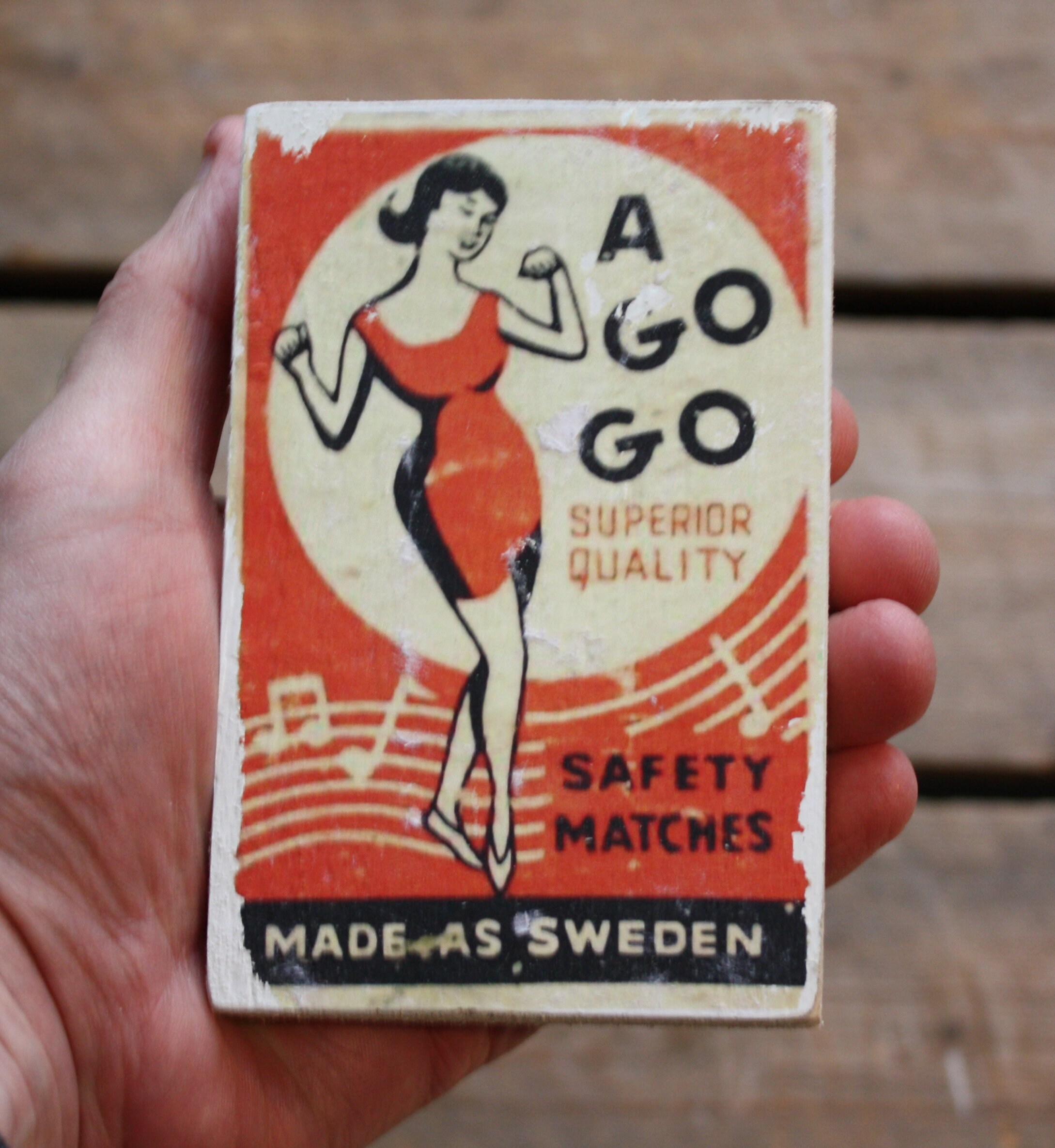 Vintage 60s Matchbox Handprint on Wood Handmade 1960s Art - Etsy UK
