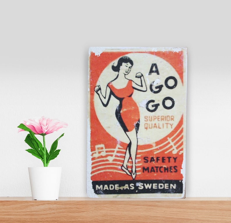 Vintage 60s Matchbox Handprint on Wood Handmade 1960s Art - Etsy UK