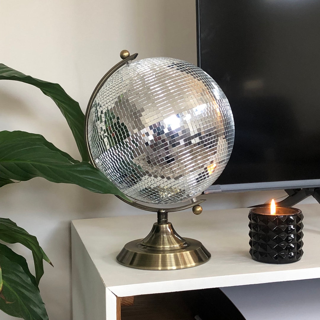 Brass Disco Globe, Retro Design, Trendy Home Decor. Melting Disco Ball ...