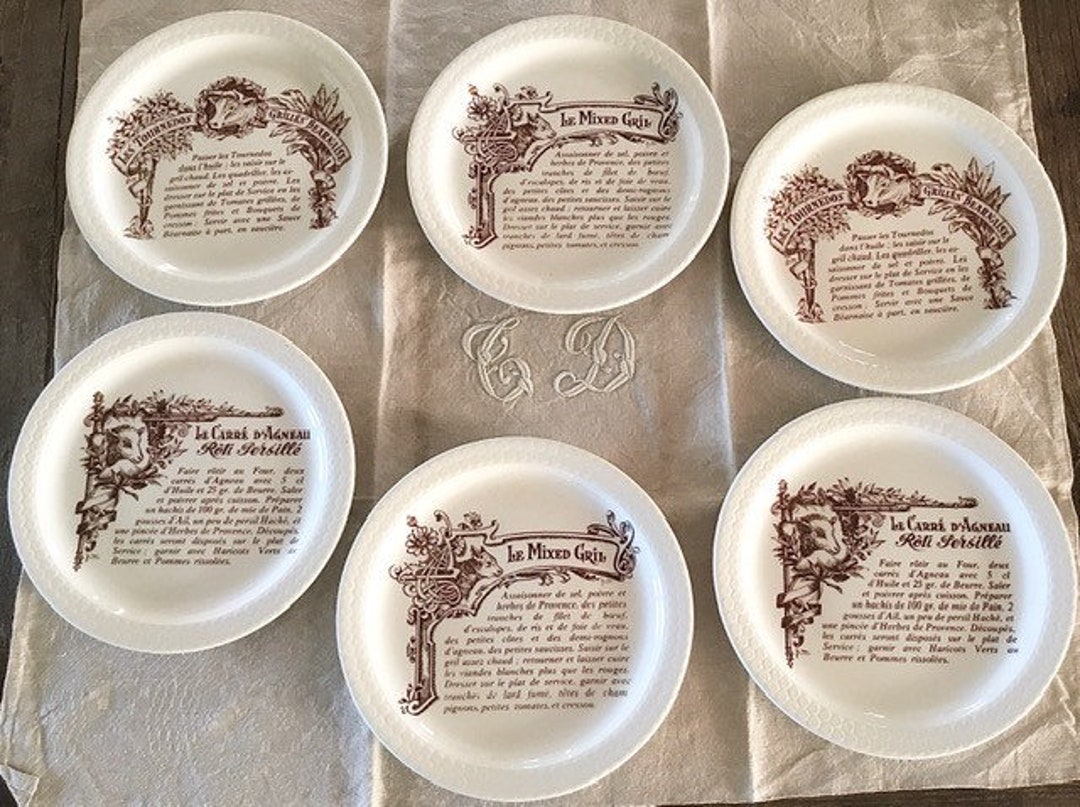 French GIEN Dinner Plates S/6 - Etsy
