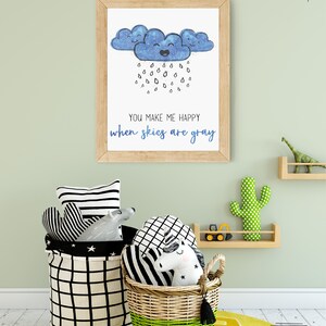 You Make Me Happy When Skies Are Gray | Watercolor Nursery Decor | Kids ...