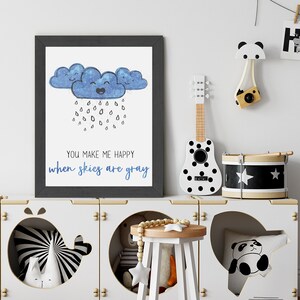 You Make Me Happy When Skies Are Gray | Watercolor Nursery Decor | Kids ...