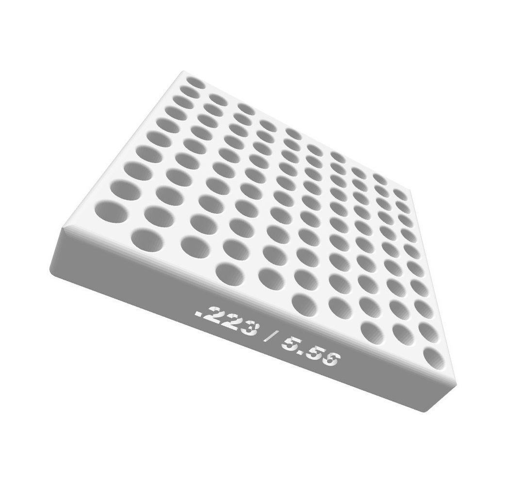 223 Reloading Block .STL File for .223, 5.56, Has 100 Spaces. Great for ...
