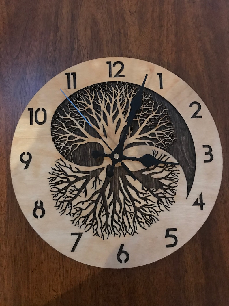 Laser Cut Tree of Life Wall Clock: Baltic Birch Wood - Etsy