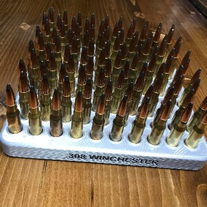 308 Winchester Reloading Block .STL File for .308, Has 100 Spaces ...