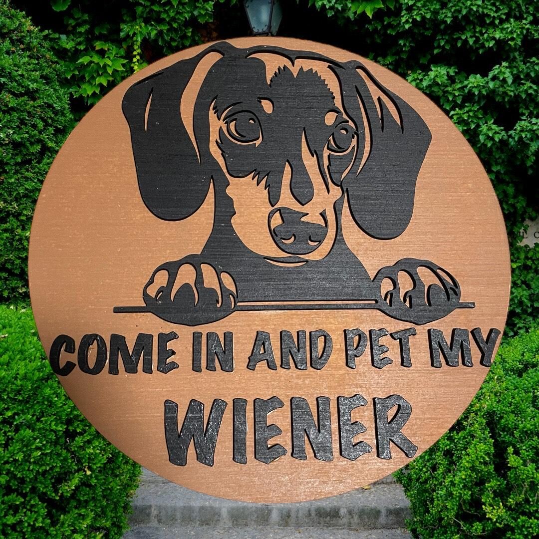 Dachshund Door Hanger: 15" Laser Cut Wiener Dog Sign - Etsy
