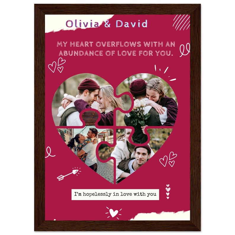 Personalized Photos Custom Name: I Love You Premium Matte - Etsy