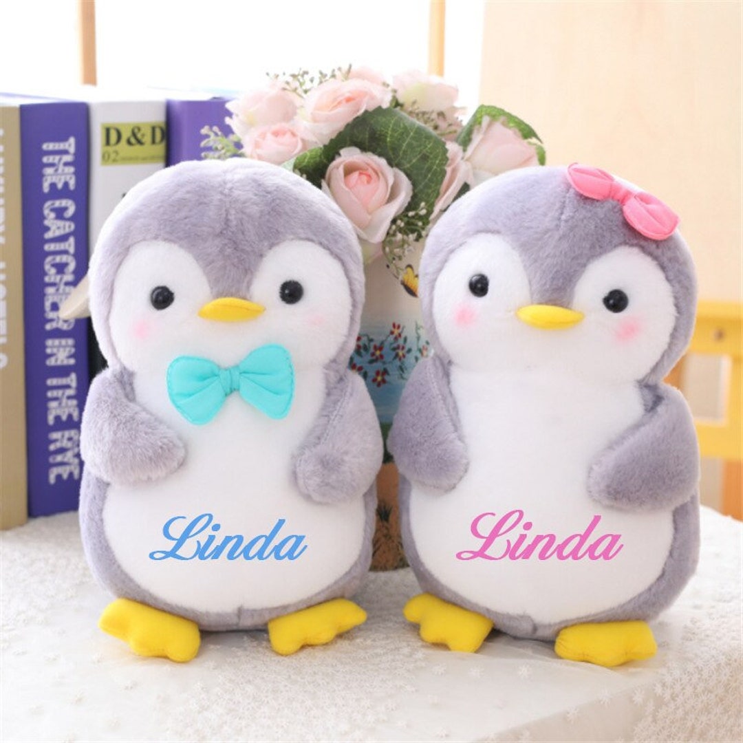 Whimsical Penguin Plush Toy Custom Baby Name Stuffed Toy Fruit and ...