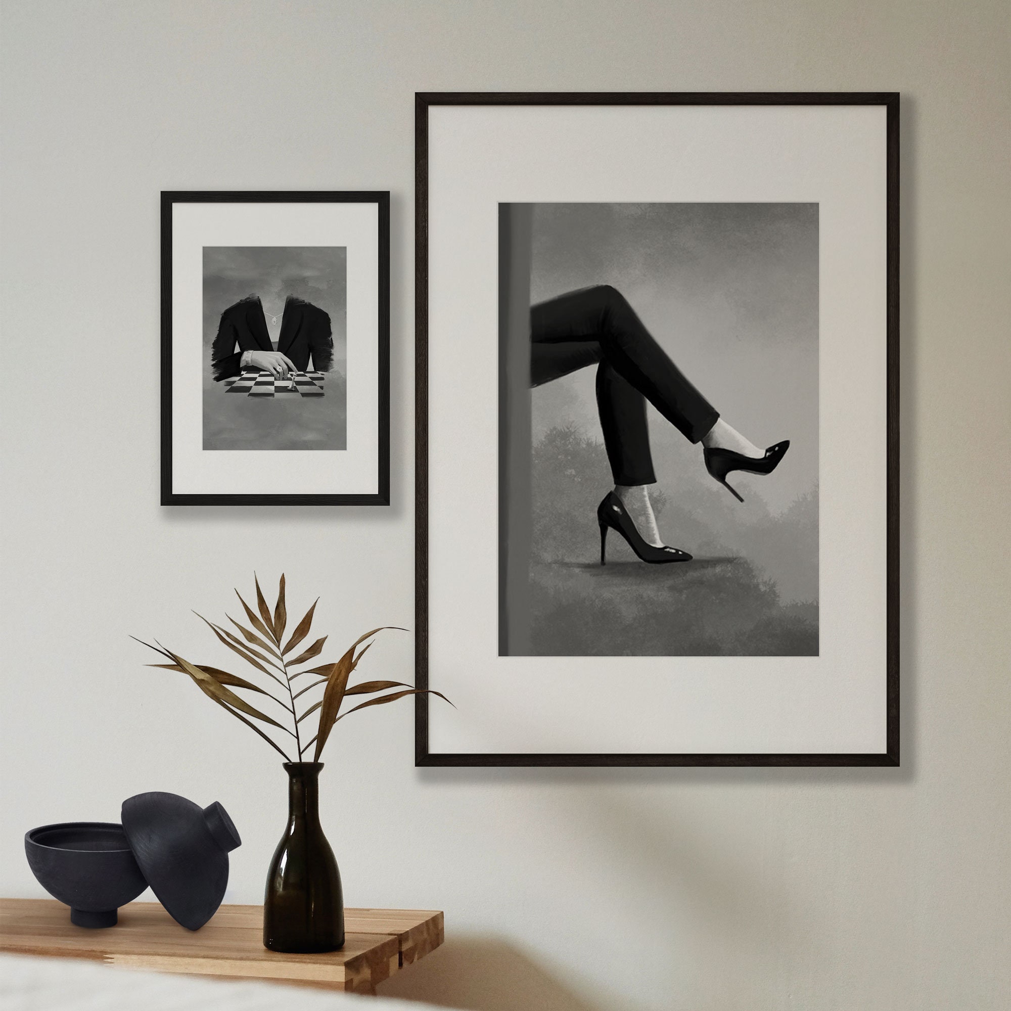 Classic High Heels Poster, Black and White Fashion Photography, High ...