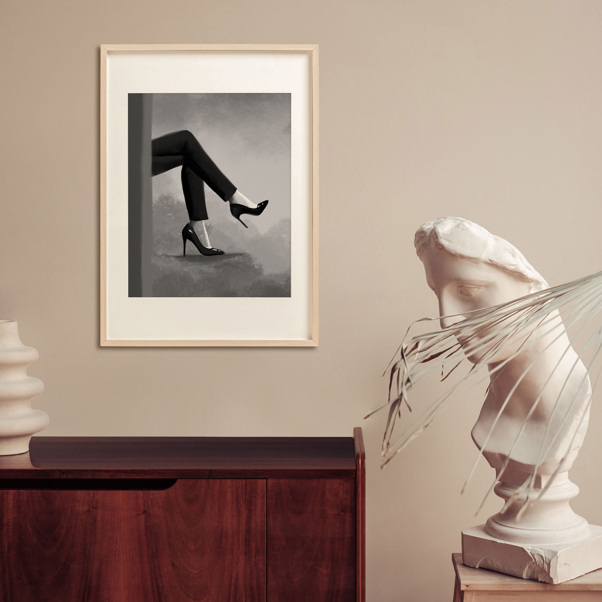 Classic High Heels Poster, Black and White Fashion Photography, High ...