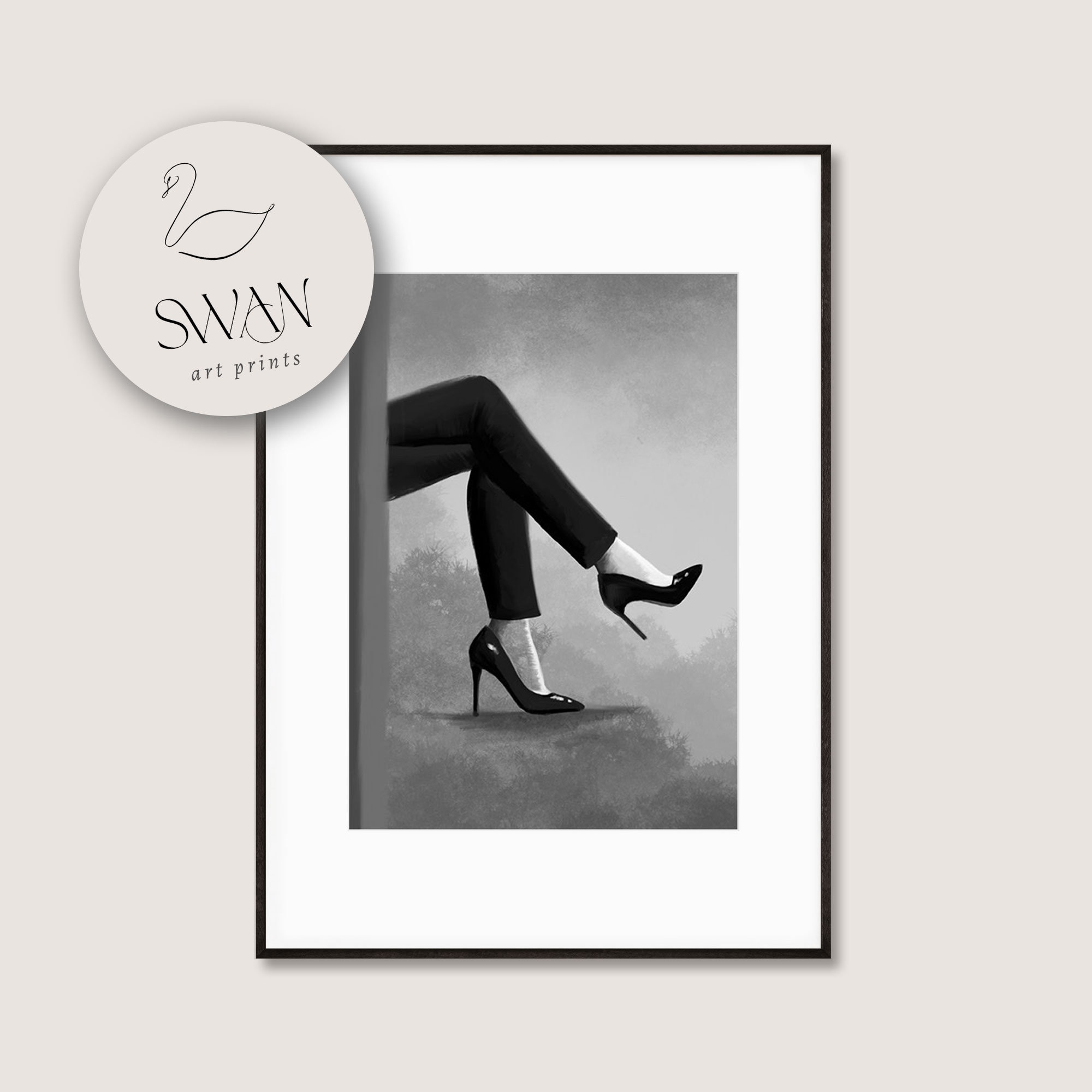 Classic High Heels Poster, Black and White Fashion Photography, High ...