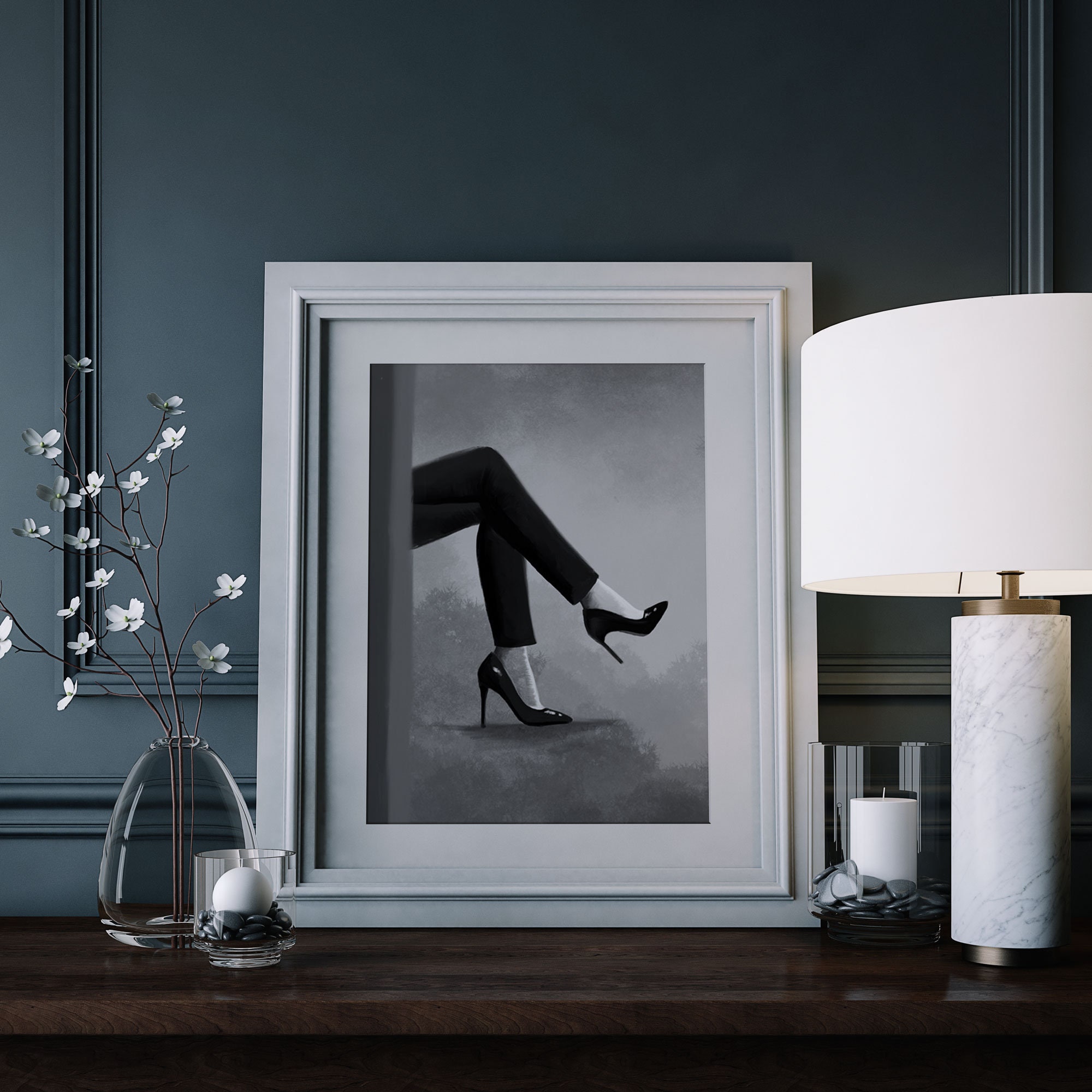 Classic High Heels Poster, Black and White Fashion Photography, High ...